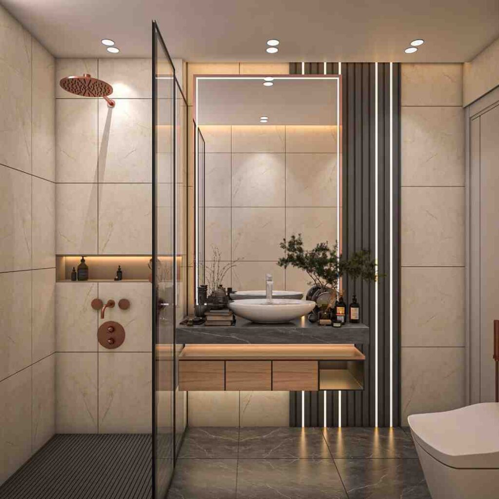 Washroom Architecture and Interior Style in Noida - Vision Interiors